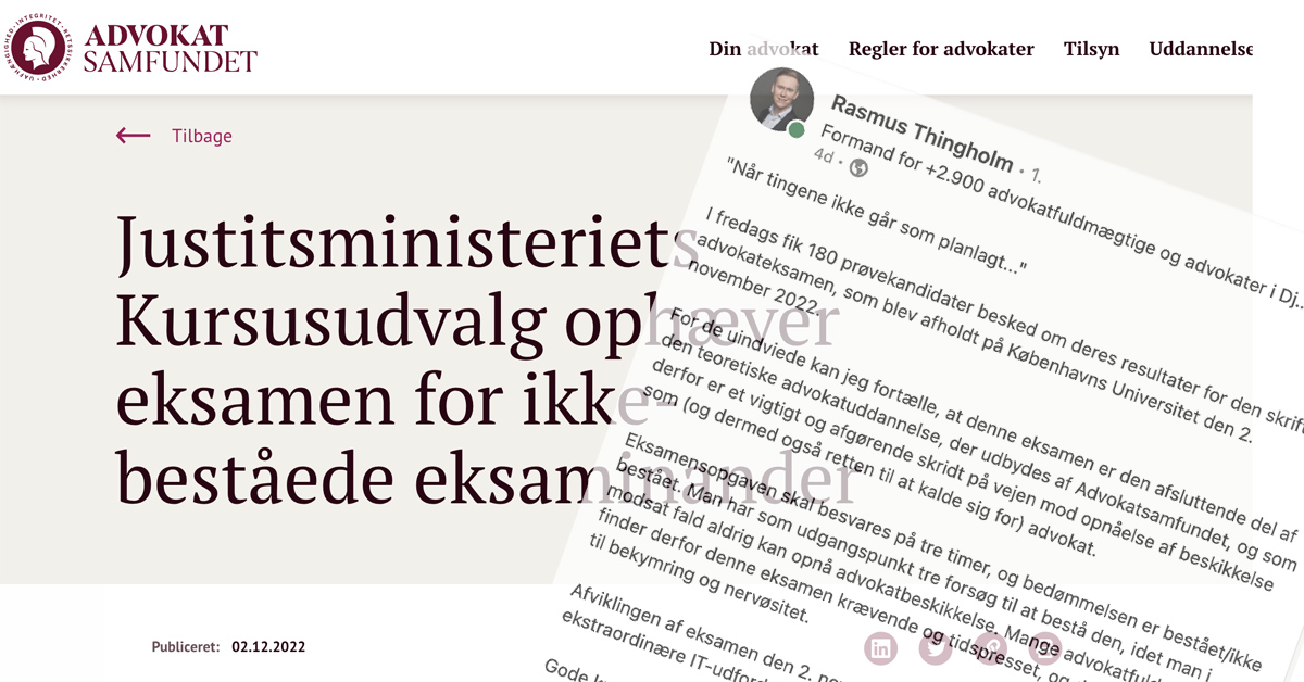 Ekstraordinær ny chance til dumpede advokatkandidater